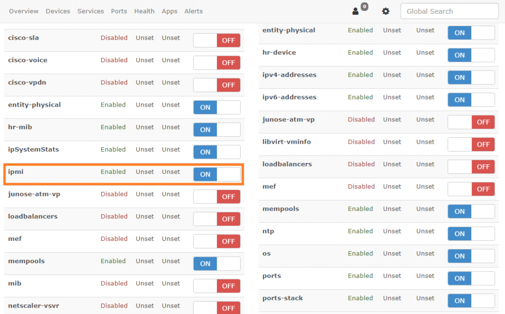 Récupérer les informations de l'IPMI (ILO, IDRAC ...) sur LibreNMS