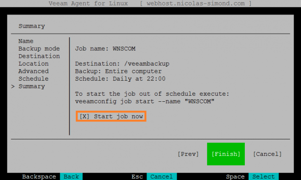 Veeam pour Linux, SSHFS et FTP Online.net
