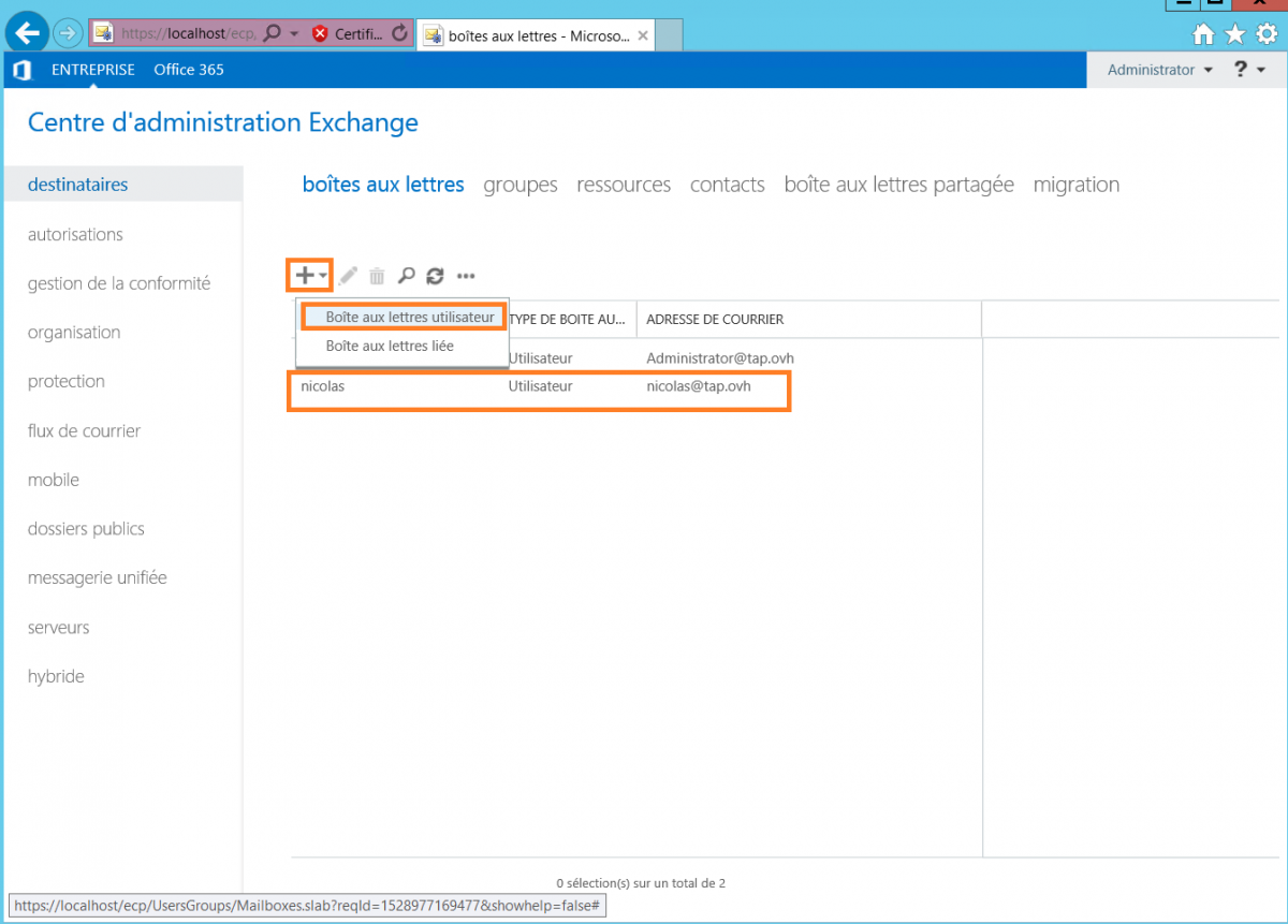 Installation de Exchange 2016 de A à Z pour un nouveau domaine